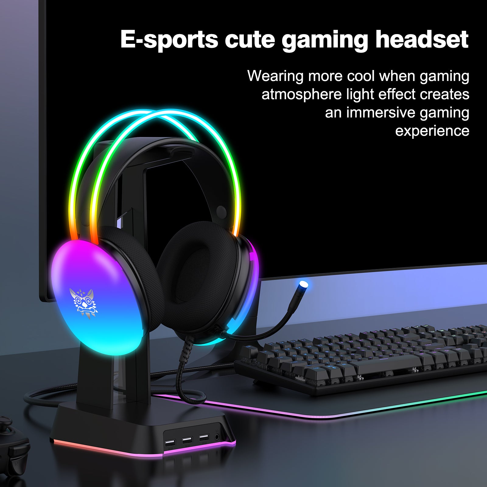 ONIKUMA X25 RGB Gaming Headset Wired Stereo Headphone with Noise ...