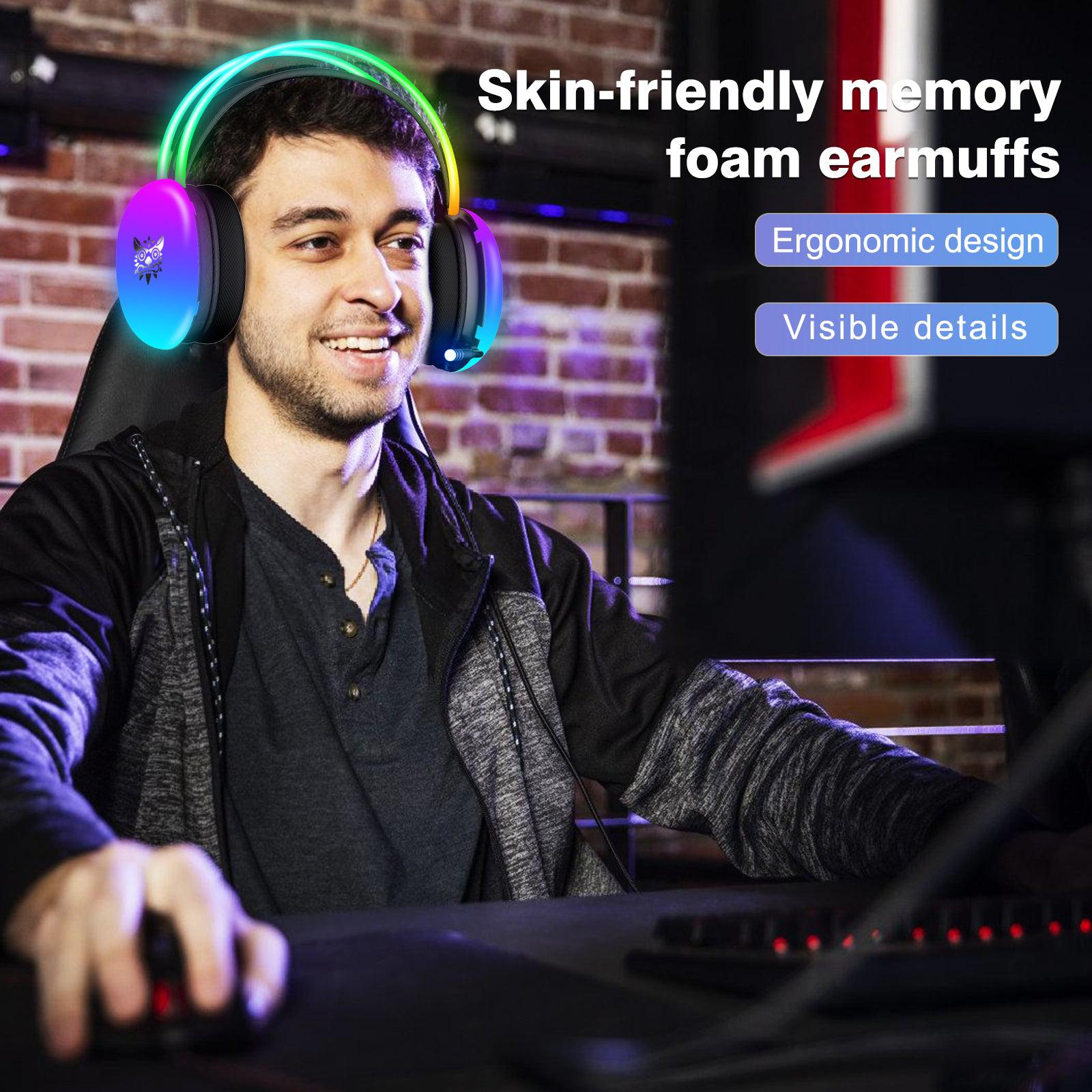 ONIKUMA X25 RGB Gaming Headset Wired Stereo Headphone with Noise ...