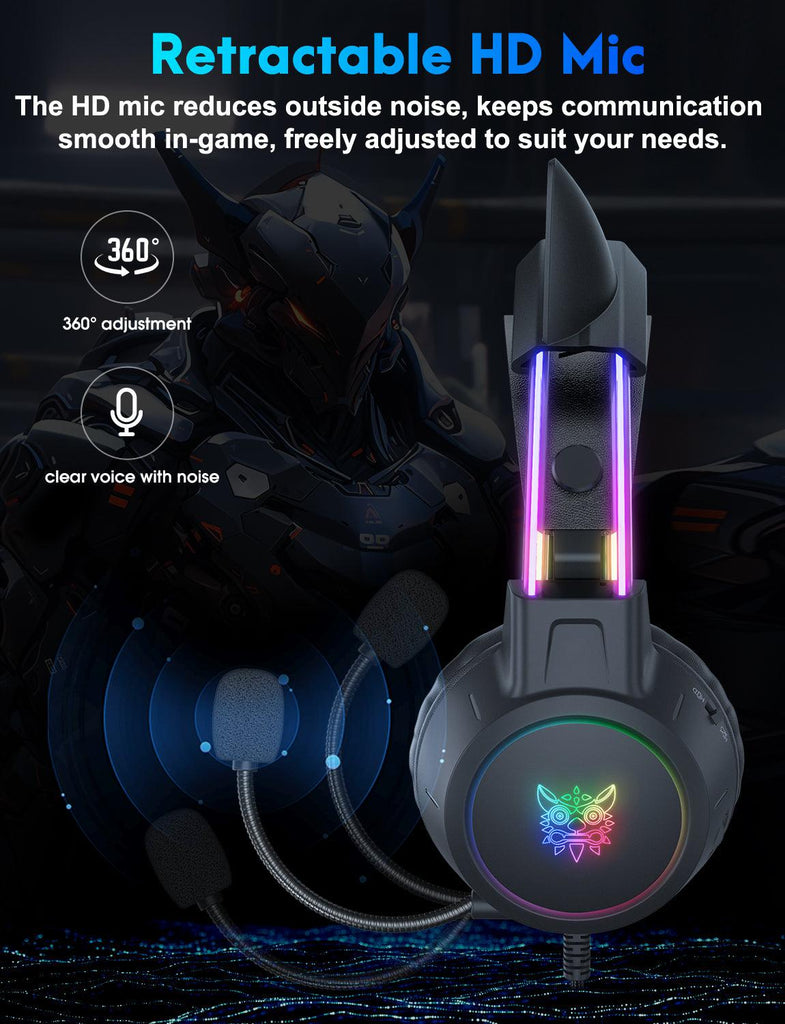 ONIKUMA X15 PRO Cat Ear Headphones, Double-Head Beam Noise Cancelling ...