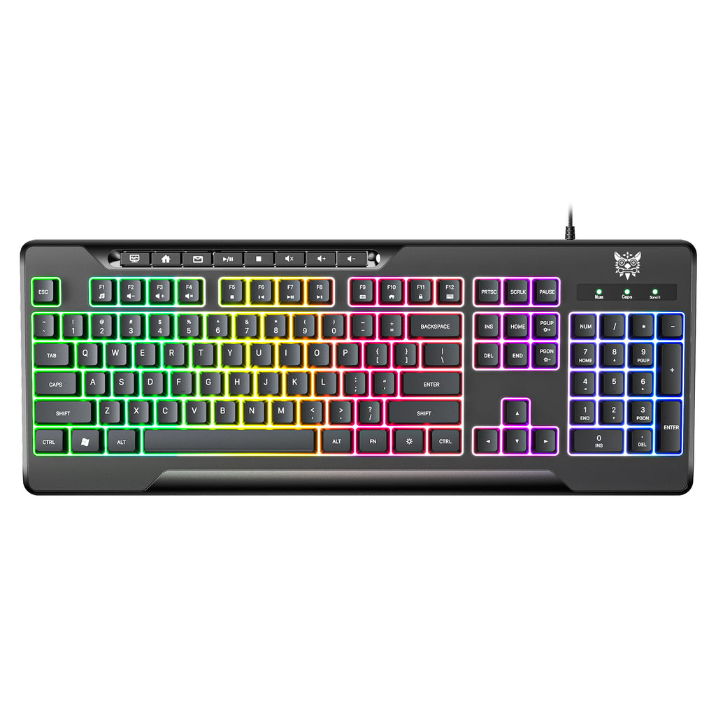 ONIKUMA G32 Matte Black Wired Gaming Keyboard with RGB Backlit Matte ...