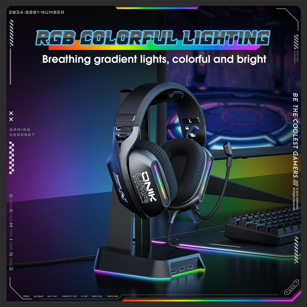 ONIKUMA X12 RGB Gaming Headset – 40mm HD Sound, 360° Mic, Memory Foam ...