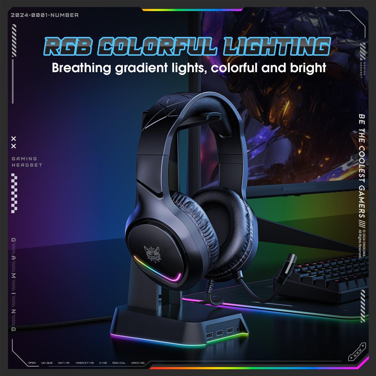ONIKUMA X31 RGB Dynamic Professional Gmaing Headphone Stereo Surround ...