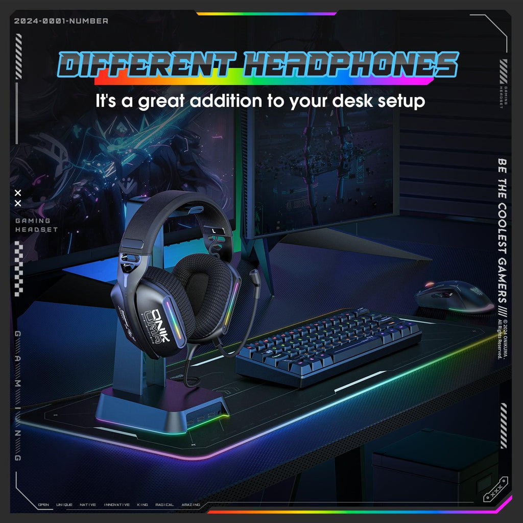 ONIKUMA X12 RGB Gaming Headset – 40mm HD Sound, 360° Mic, Memory Foam ...