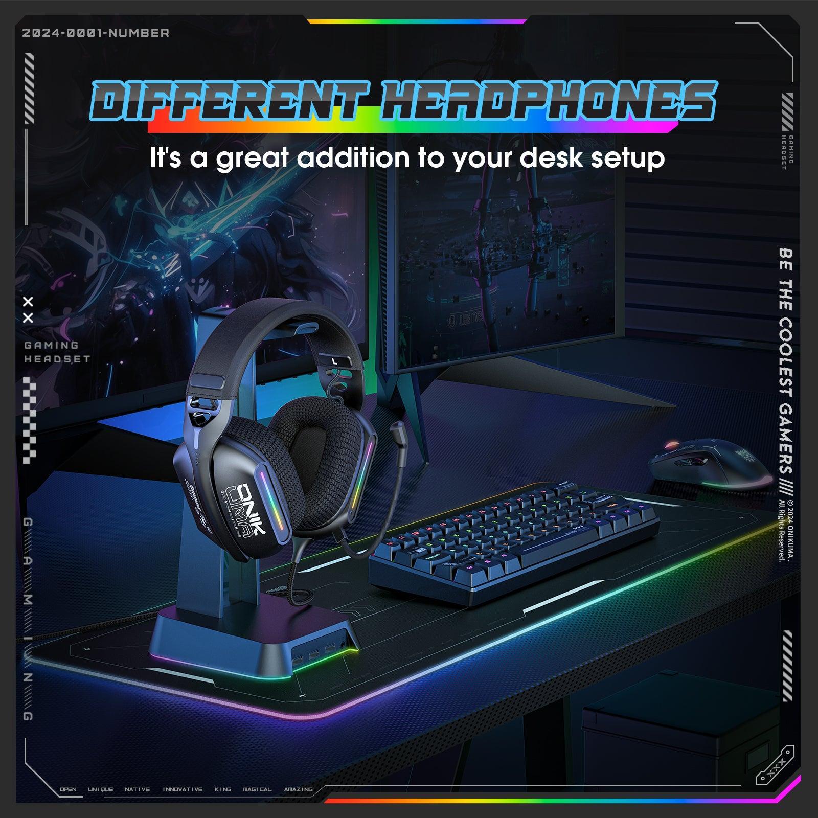 ONIKUMA X12 RGB Gaming Headset – 40mm HD Sound, 360° Mic, Memory Foam ...