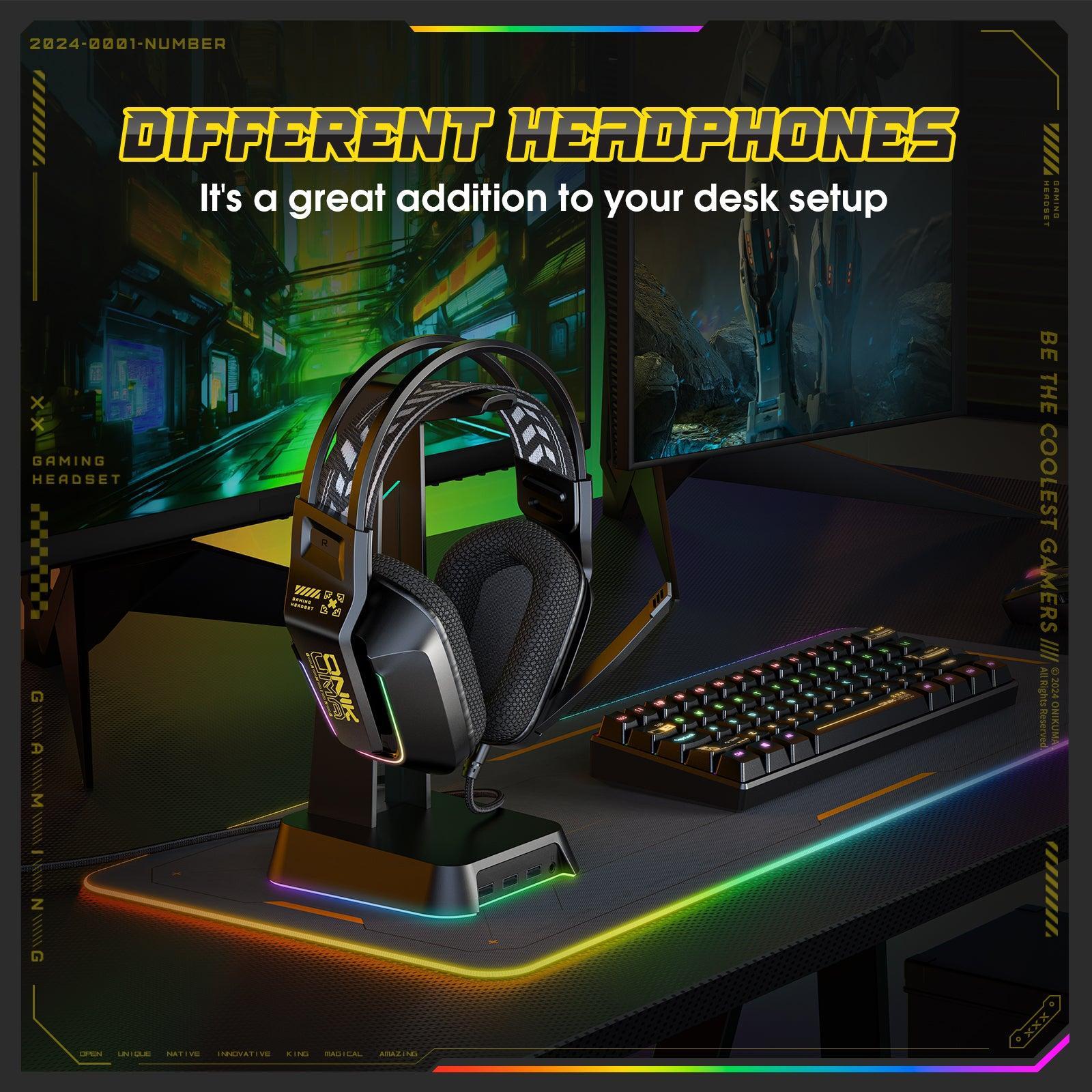 ONIKUMA X13 RGB Gaming Headset - 50mm Drivers, 120° Adjustable Mic, Mu ...