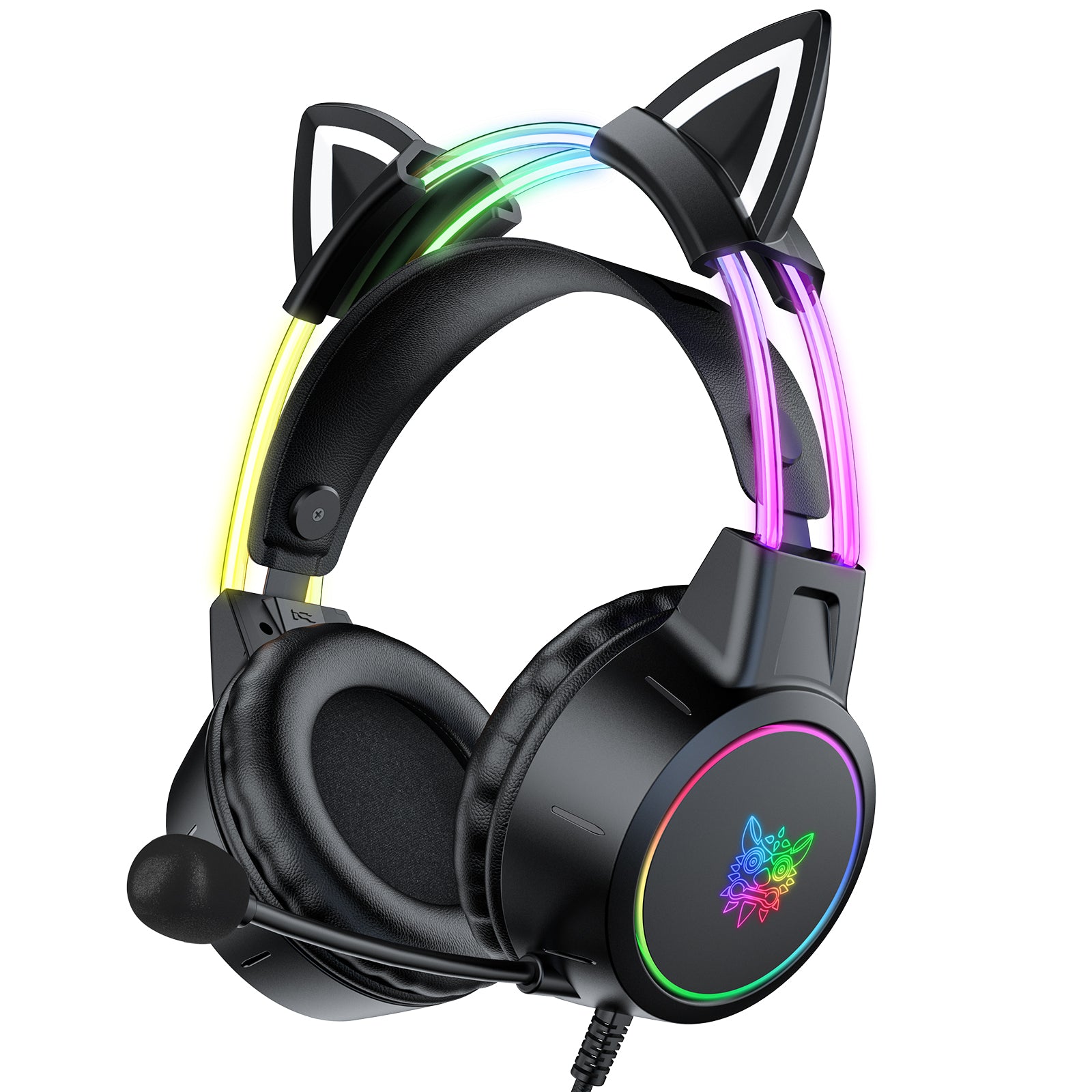 ONIKUMA X15 PRO Cat Ear Headphones, Double-Head Beam Noise Cancelling ...