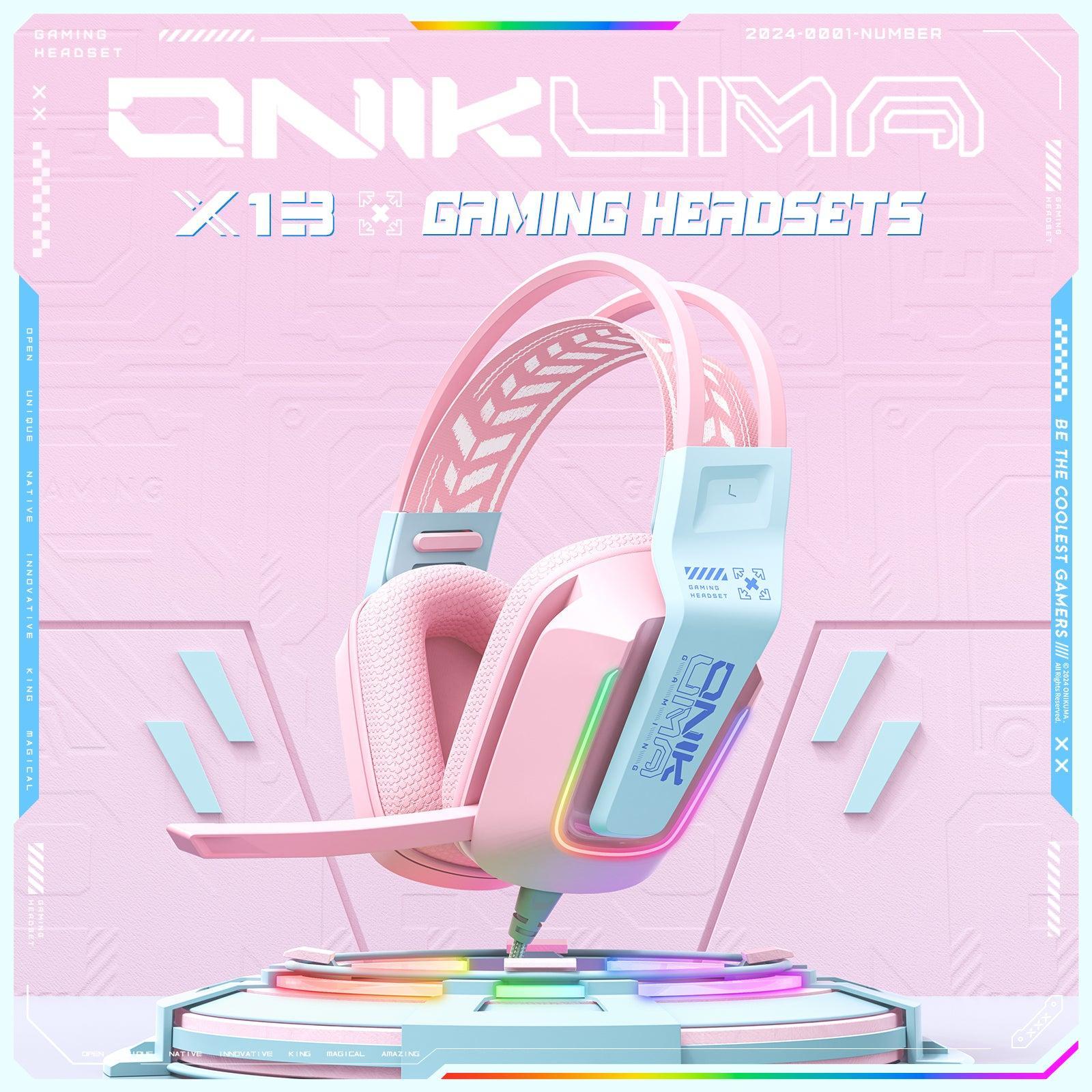 ONIKUMA X13 RGB Gaming Headset - 50mm Drivers, 120° Adjustable Mic, Mu ...