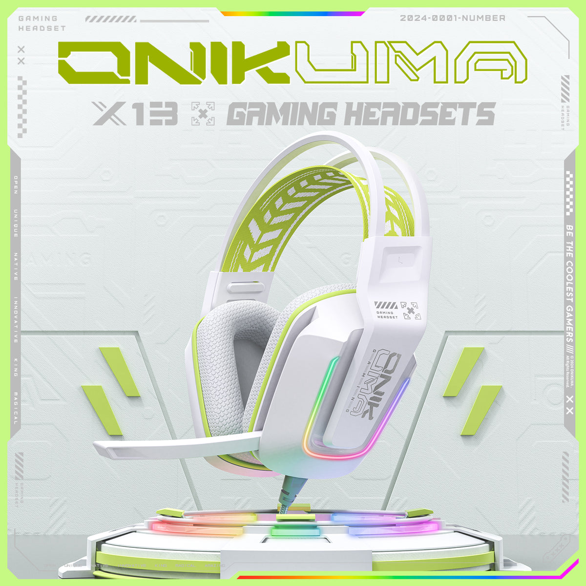 ONIKUMA X13 RGB Gaming Headset - 50mm Drivers, 120° Adjustable Mic, Mu ...