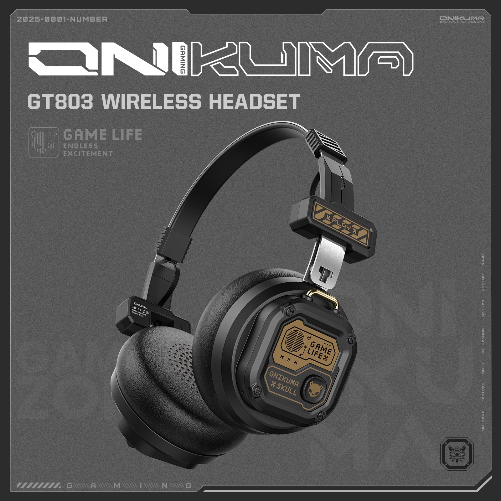‌ONIKUMA GT803 Wireless Gaming Headset‌ – Ultra-Light Foldable Design ...
