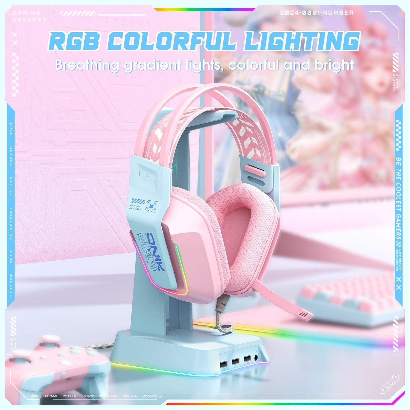 ONIKUMA X13 RGB Gaming Headset - 50mm Drivers, 120° Adjustable Mic, Mu ...