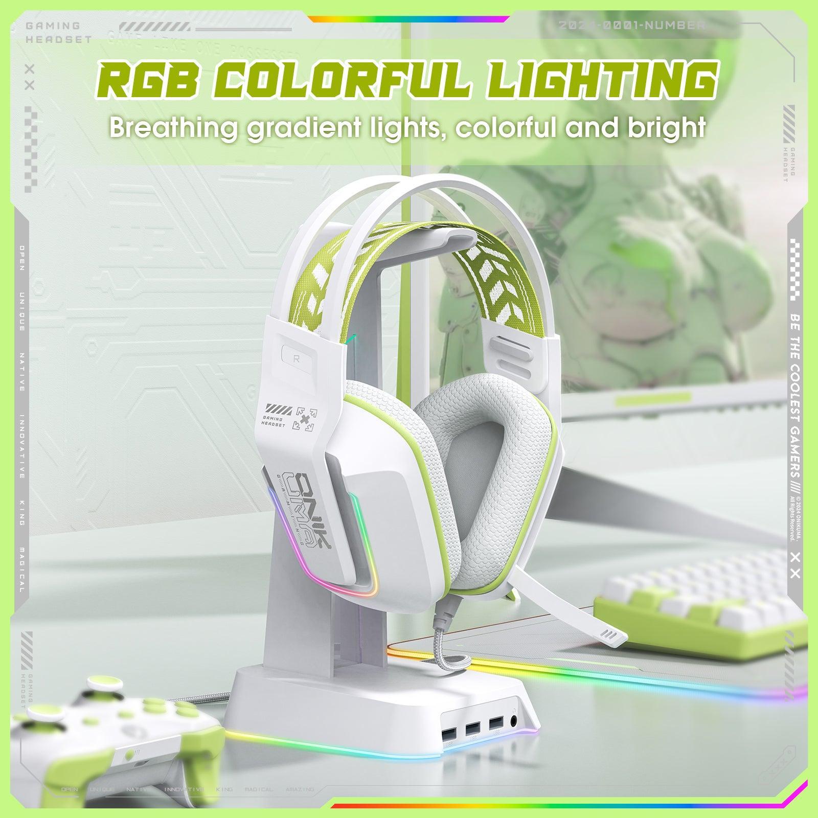 ONIKUMA X13 RGB Gaming Headset - 50mm Drivers, 120° Adjustable Mic, Mu ...
