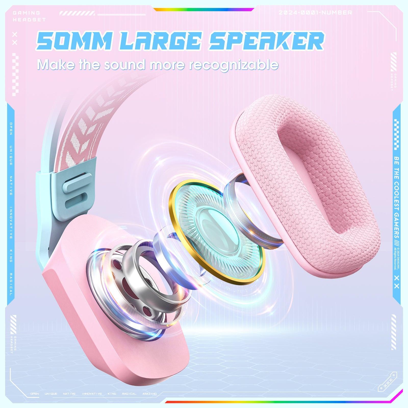 ONIKUMA X13 RGB Gaming Headset - 50mm Drivers, 120° Adjustable Mic, Mu ...