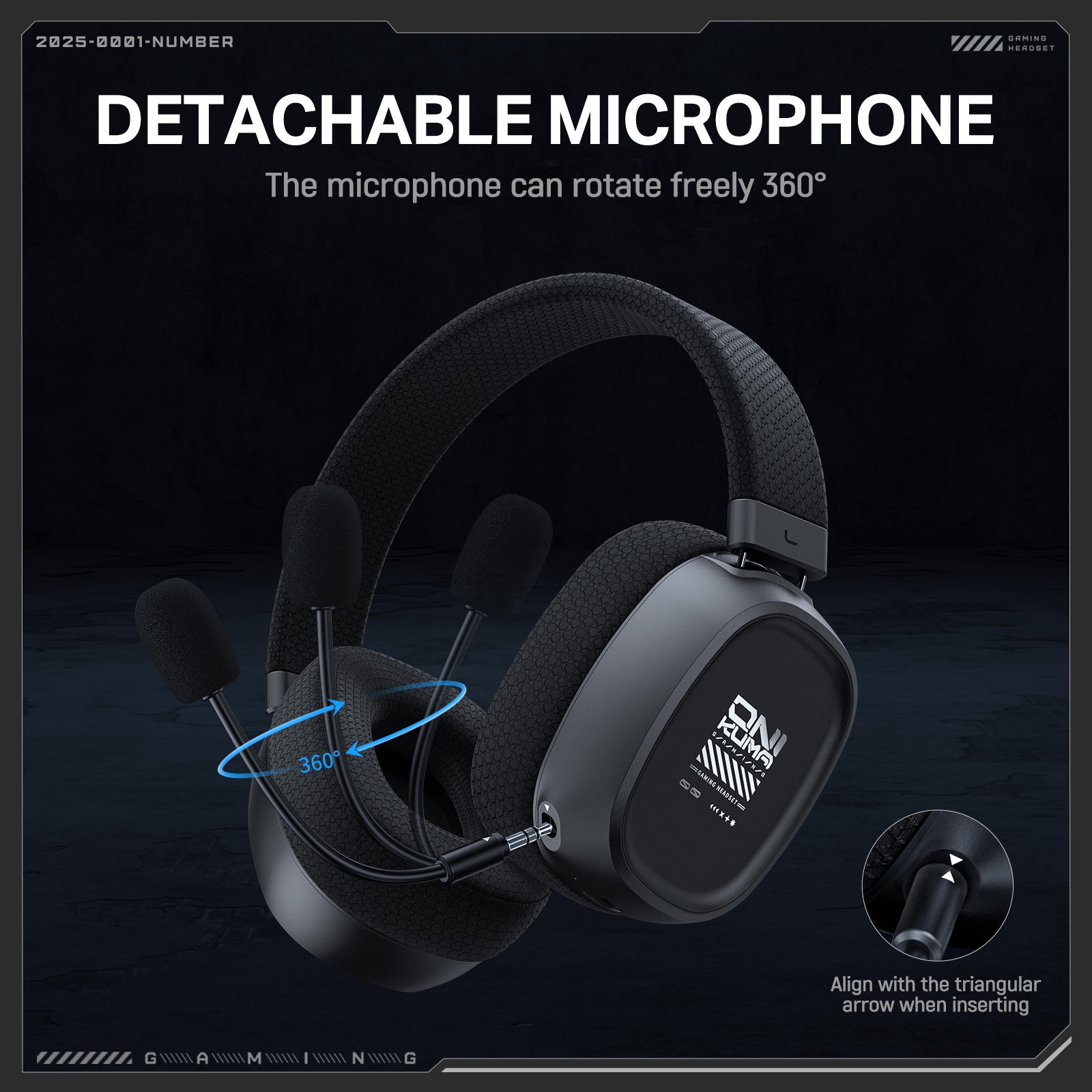ONIKUMA GT839 Multi-Mode Gaming Headset – 45H Playback, Bluetooth 5.4 ...