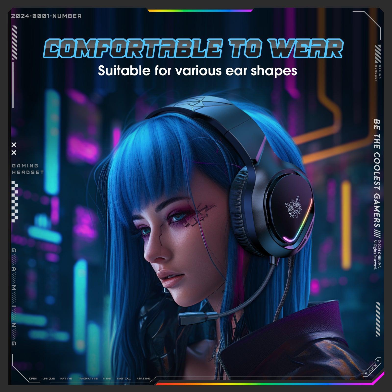 ONIKUMA X31 RGB Dynamic Professional Gmaing Headphone Stereo Surround ...