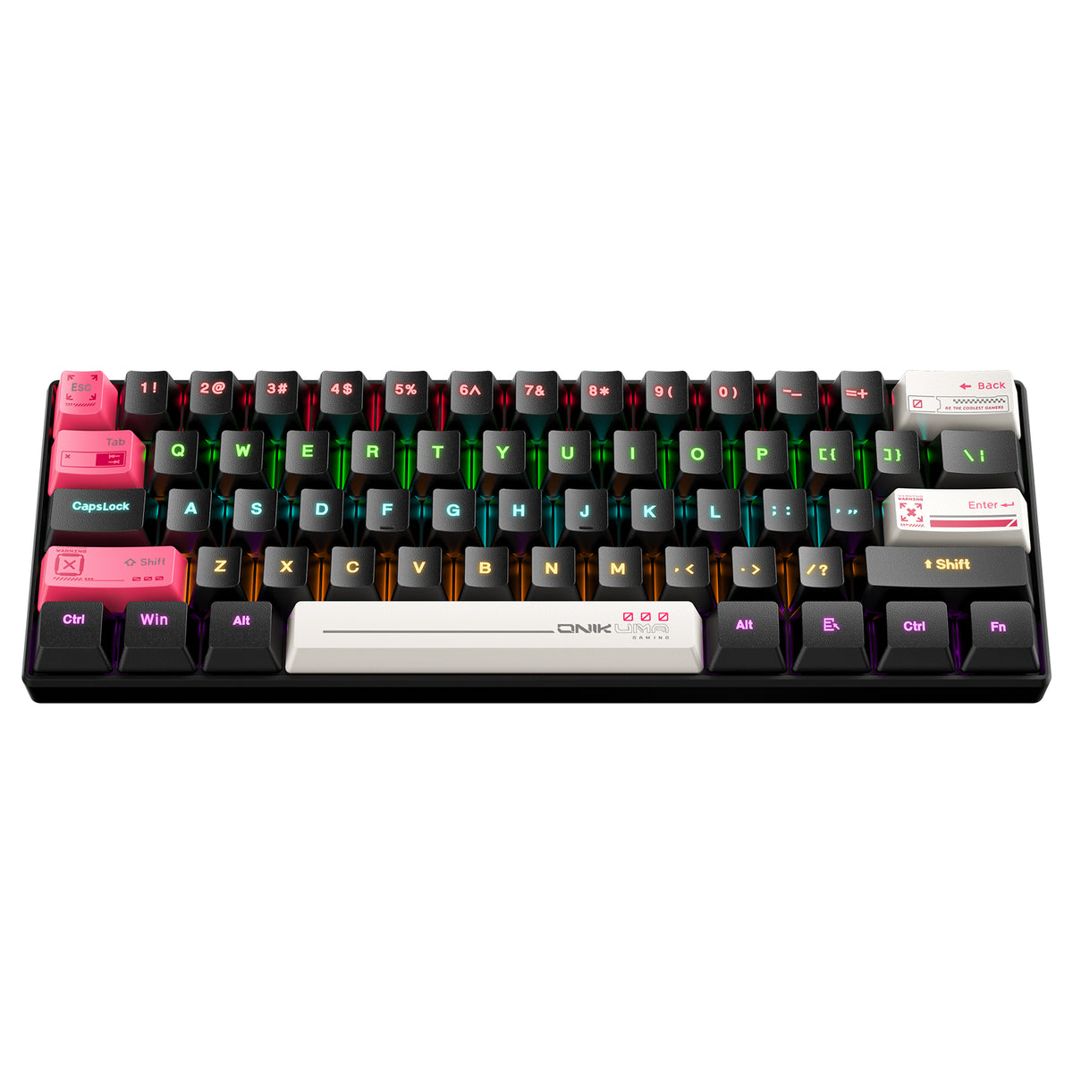 Onikuma G55 gaming mechanical keyboard - 61 key compact RGB keyboard ...