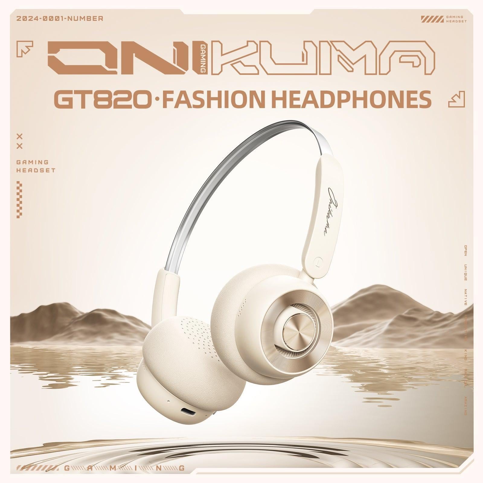 ONIKUMA GT820 Fashion Headphones Headset Headworn Bluetooth Wirelss Li ...