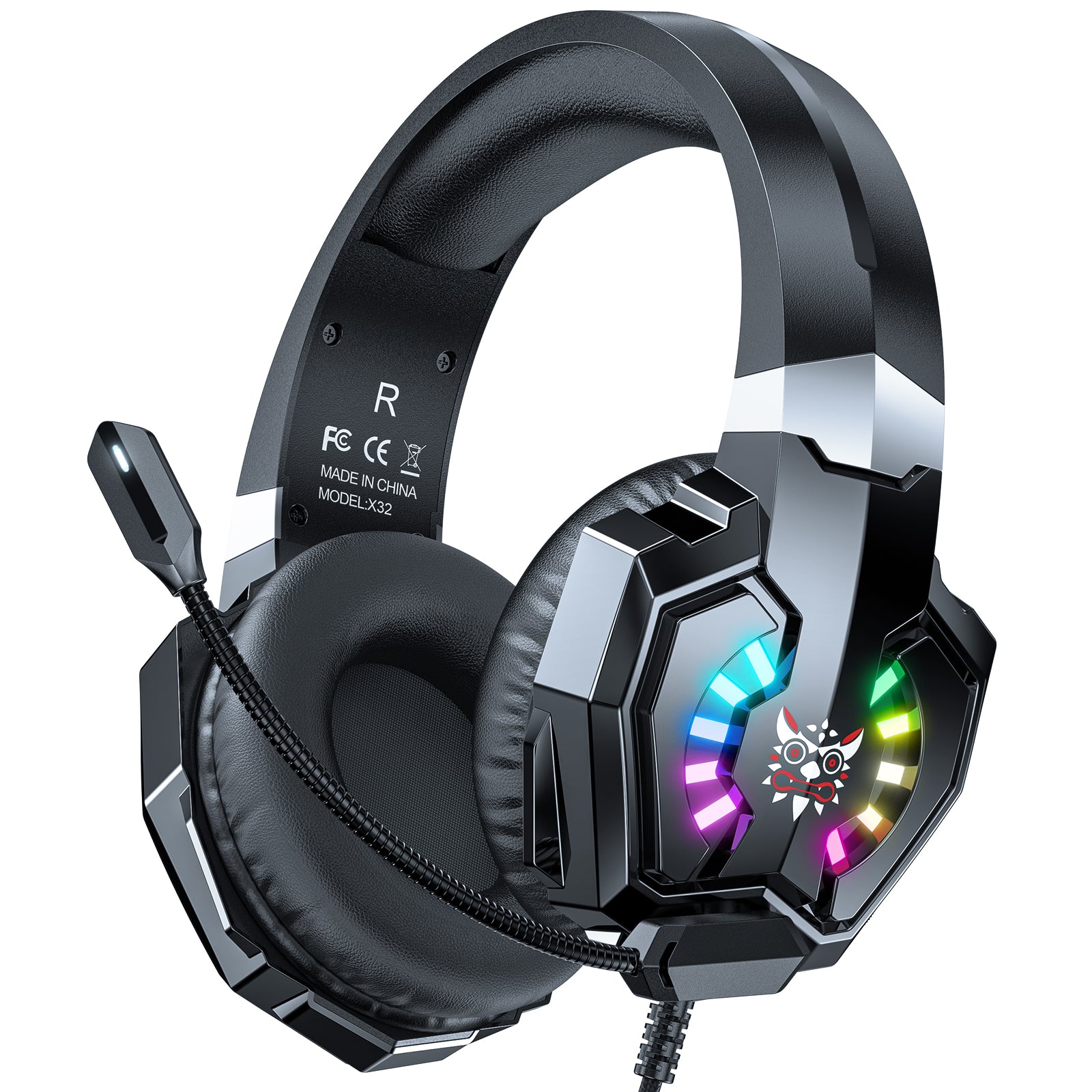ONIKUMA X32 Wearable Wired Gaming Headset, Surround Stereo Sound Gaming ...