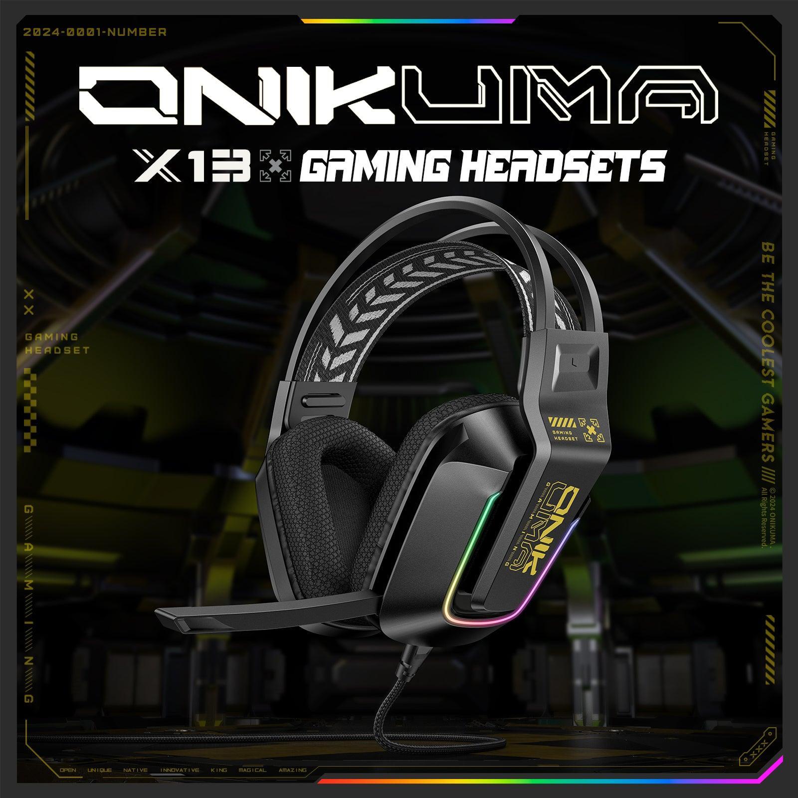 ONIKUMA X13 RGB Gaming Headset - 50mm Drivers, 120° Adjustable Mic, Mu ...