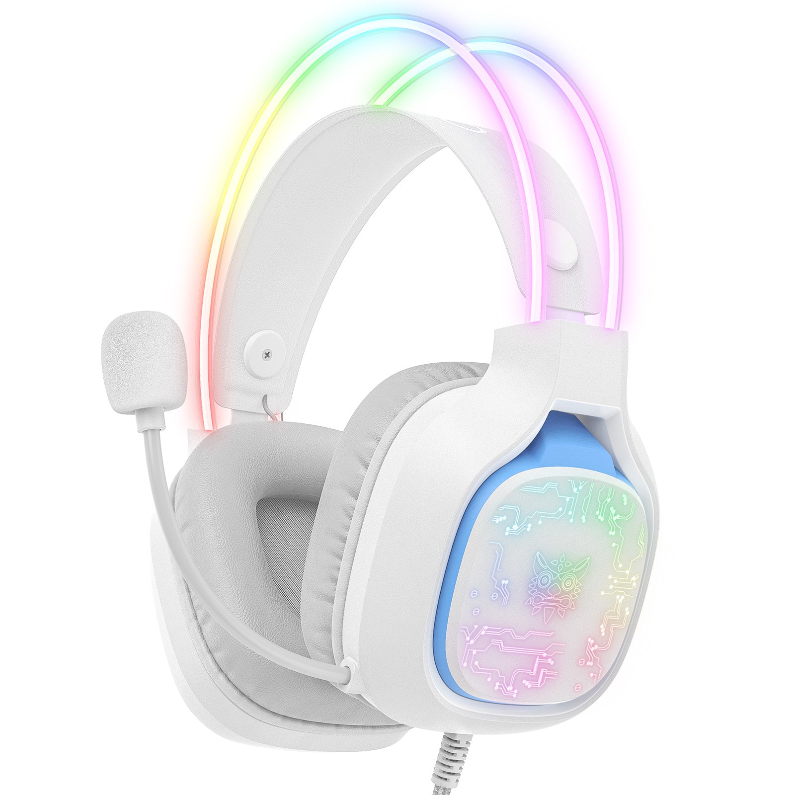 ONIKUMA X22 USB + 3.5mm Cool RGB Dynamic Light Wired Gaming Headset wi ...
