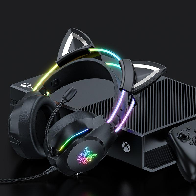 ONIKUMA X26 Head-mounted Headset RGB Light With Cat's Ears Glow, Gamin ...