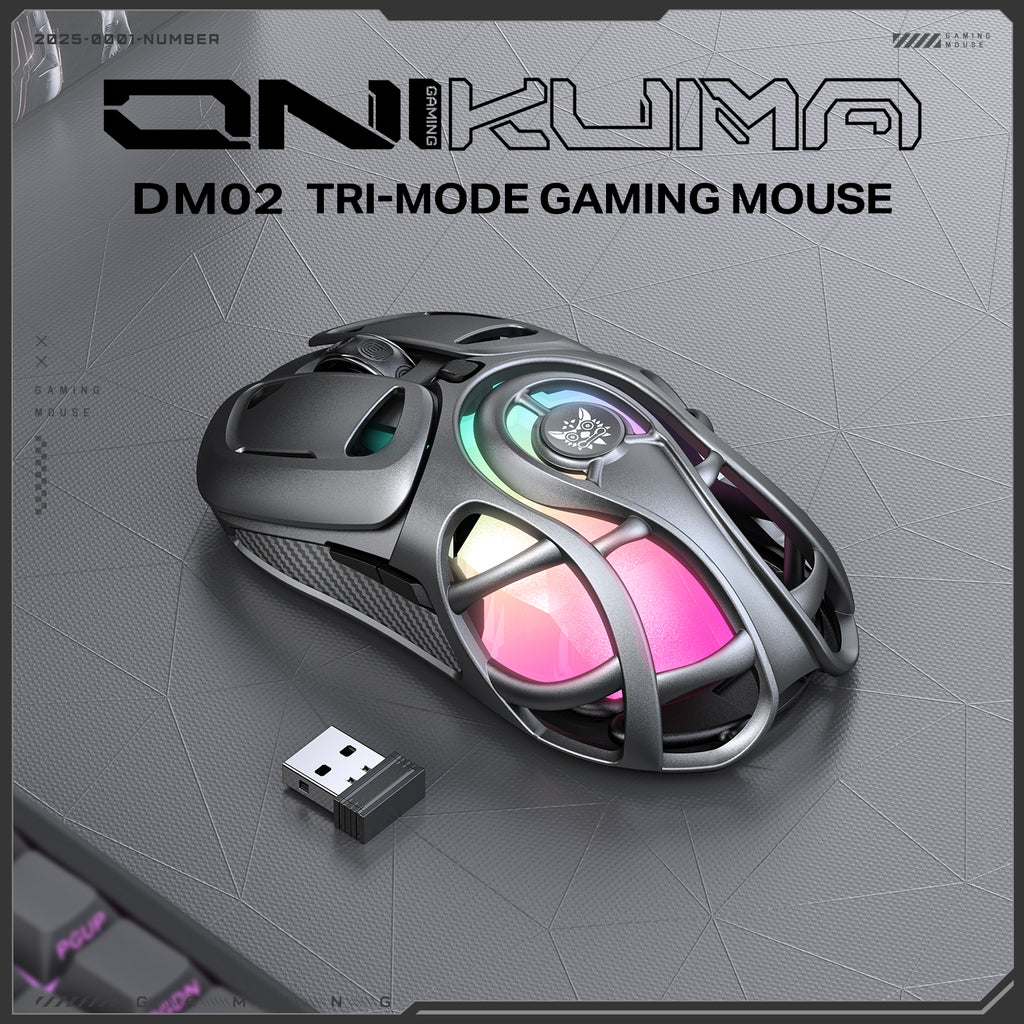 ONIKUMA DM02 Tri-Mode RGB Gaming Mouse - Lightweight Honeycomb Shell ...