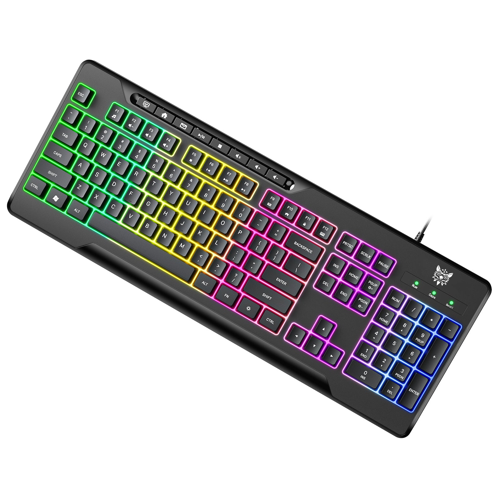 ONIKUMA G32 Matte Black Wired Gaming Keyboard with RGB Backlit Matte ...