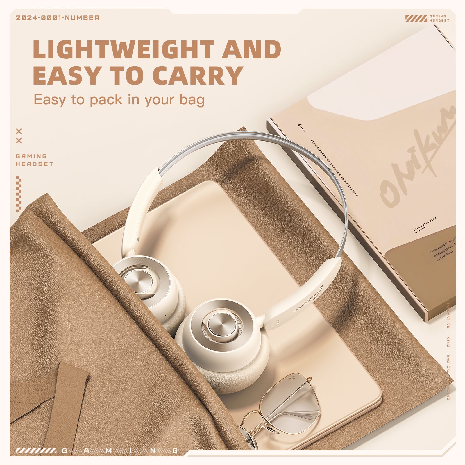 ONIKUMA GT820 Fashion Headphones Headset Headworn Bluetooth Wirelss Li ...