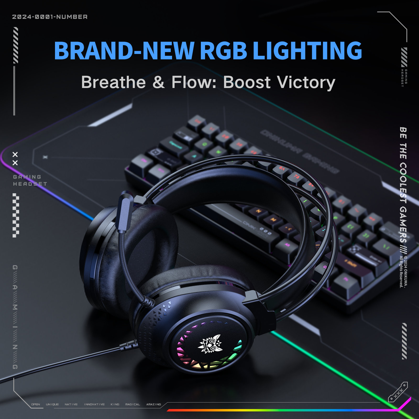‌ONIKUMA X92 Gaming Headsets – RGB Lighting, 3D Surround Sound & Compe ...