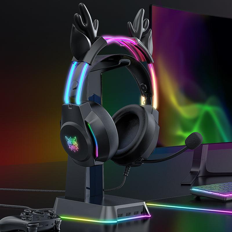 ONIKUMA X26 Head-mounted Earphone RGB Light With Deer's Ears Glow, Gam ...