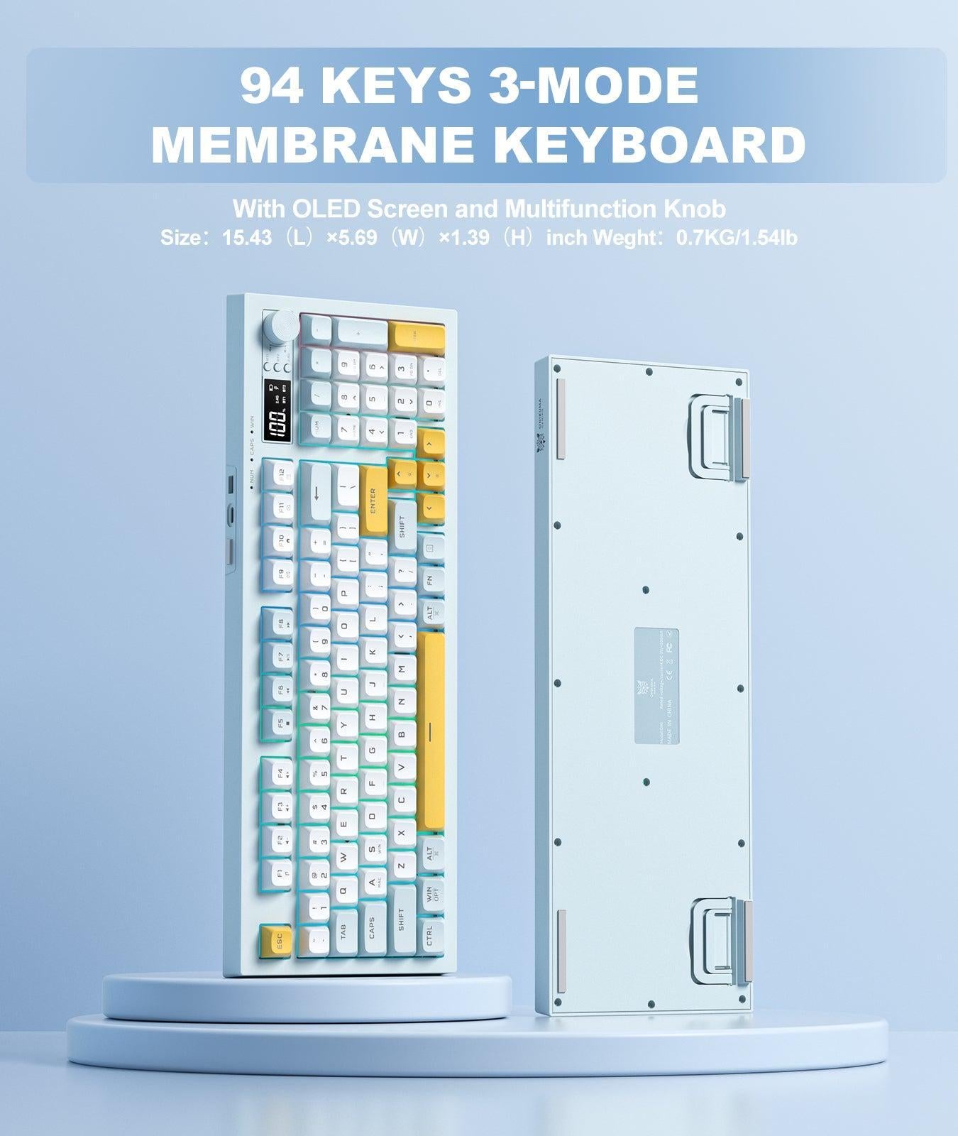 ONIKUMA G80 94 Keys Wireless Keyboard with LCD Screen & Multifunction ...