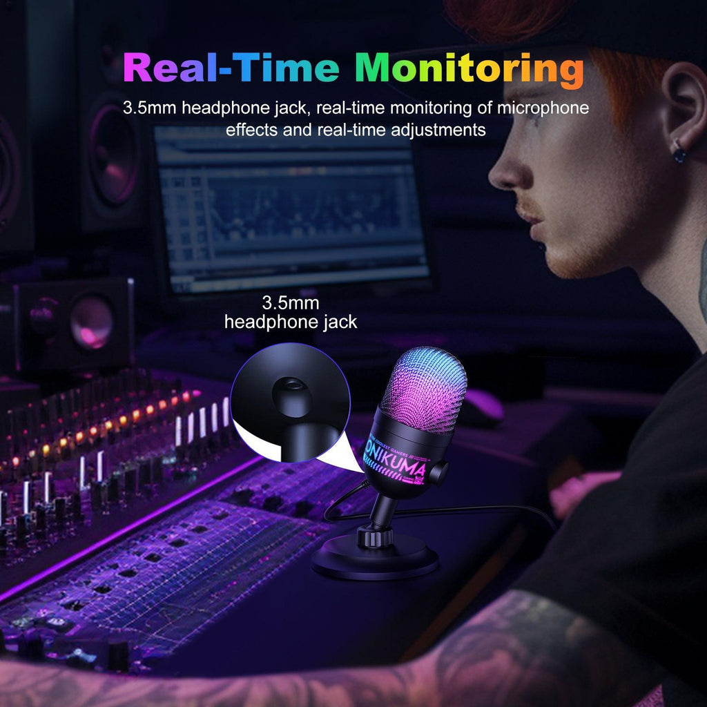 ONIKUMA M930 Studio RGB Microphone with 48KHz Capture & Smart ...
