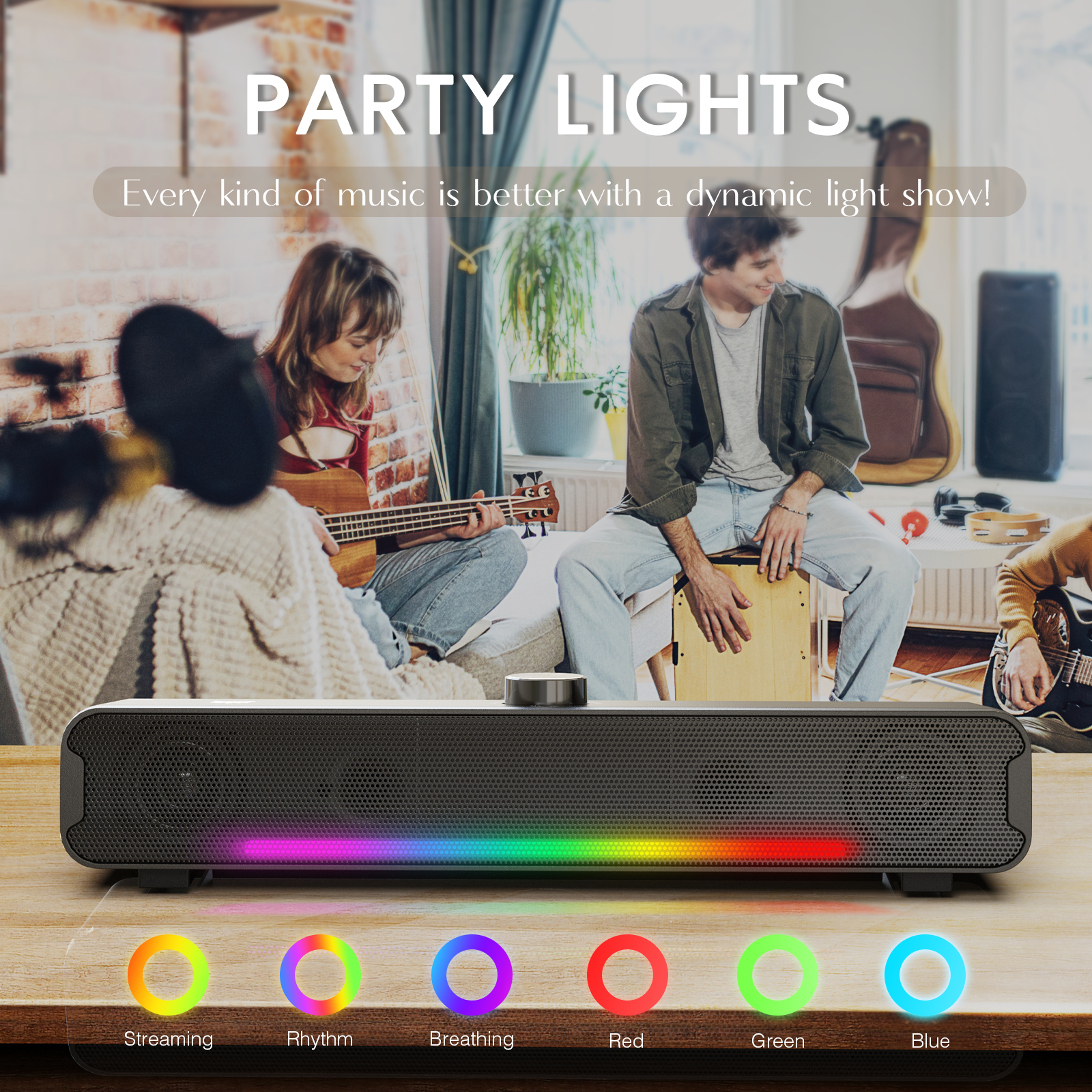 ONIKUMA L16 Bluetooth-compatible Speaker with RGB Light, Powerful Comp ...