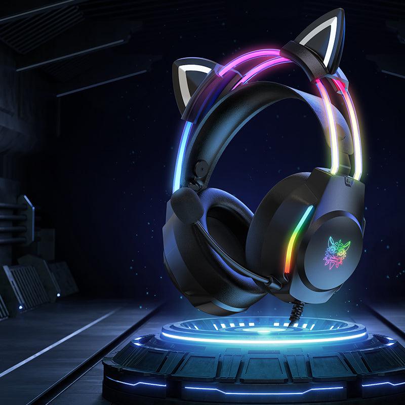 ONIKUMA X26 Head-mounted Headset RGB Light With Cat's Ears Glow, Gamin ...
