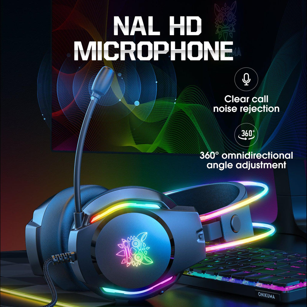 ONIKUMA X26 Head-mounted Earphone RGB Light With Cat's Ears Glow Noise ...