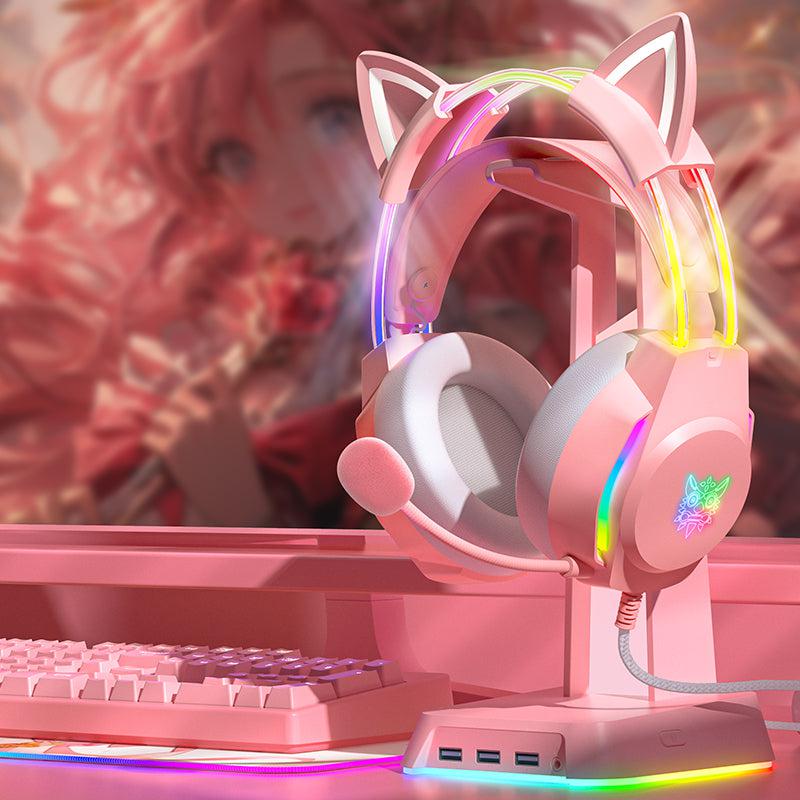 ONIKUMA X26 Head-mounted Headset RGB Light With Cat's Ears Glow, Gamin ...