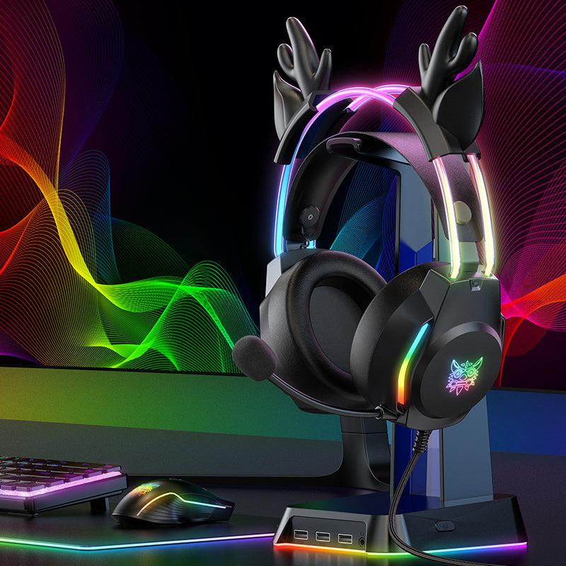 ONIKUMA X26 Head-mounted Earphone RGB Light With Deer's Ears Glow, Gam ...