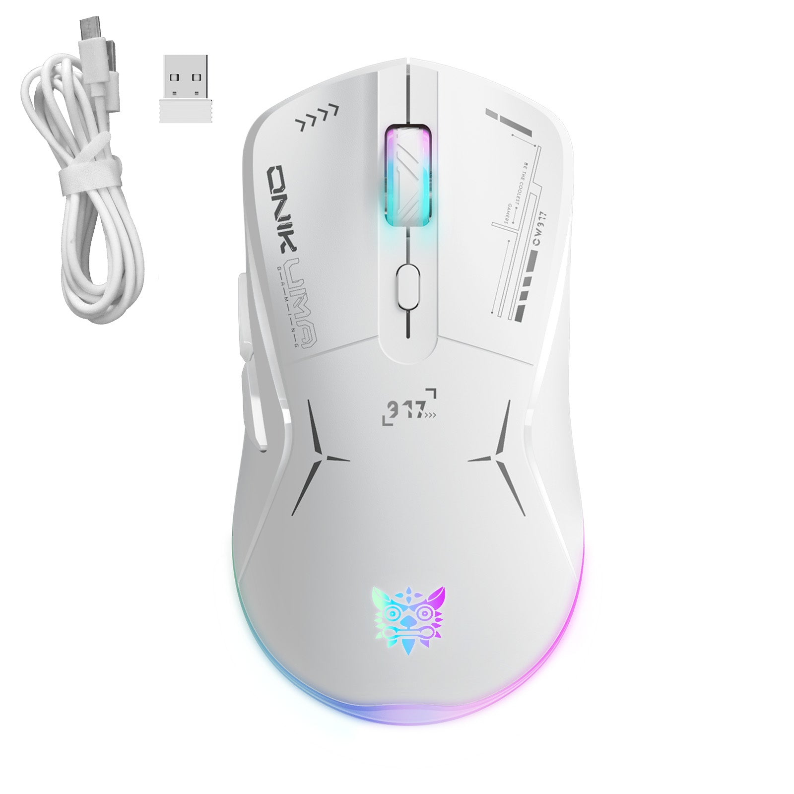 Onikuma CW917 Wireless Gaming Mouse, 4800 DPI Wired/Wireless Gamer Mou ...