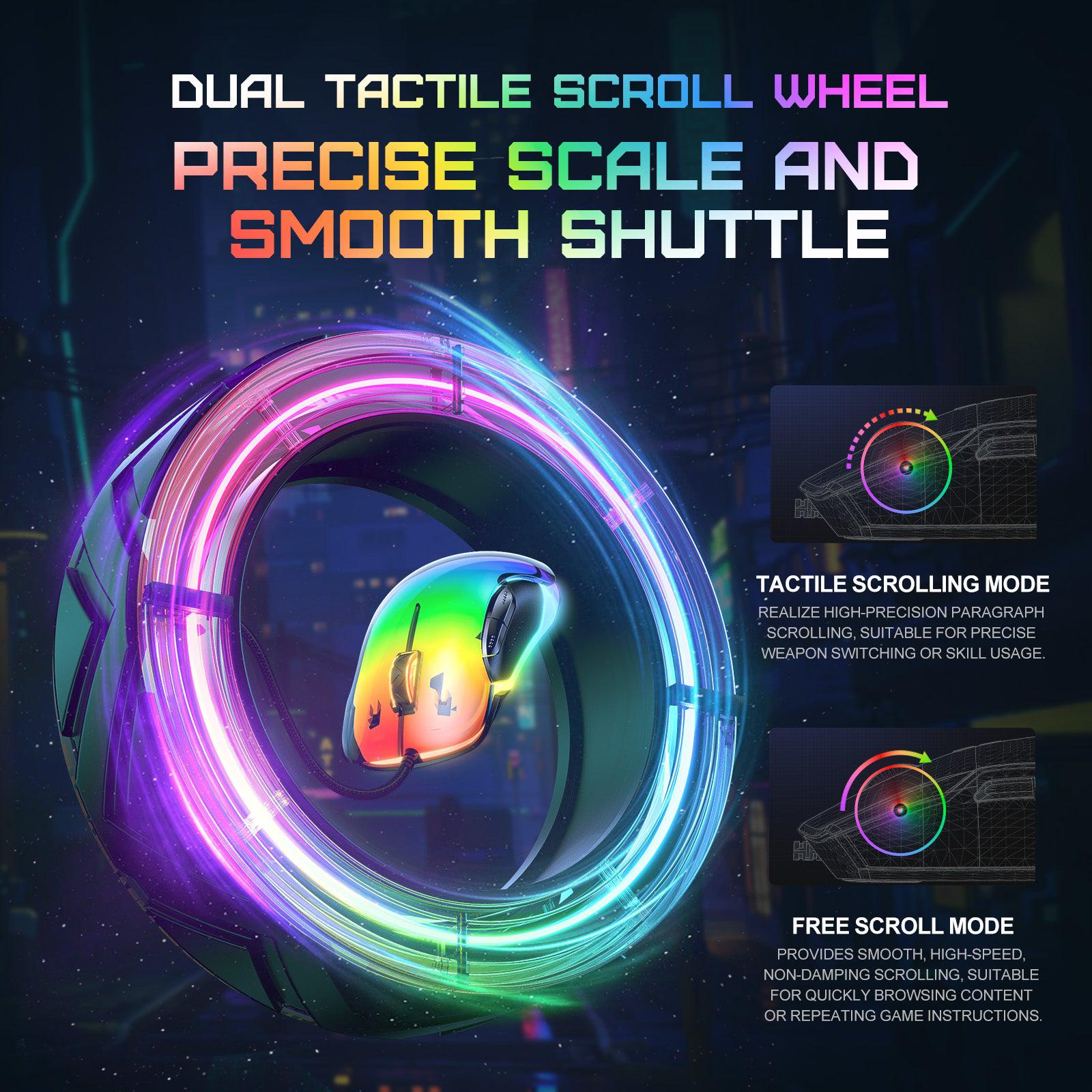 ONIKUMA CW925 RGB Backlit Wired Gaming Mouse, Up to 12800 DPI, Light w ...
