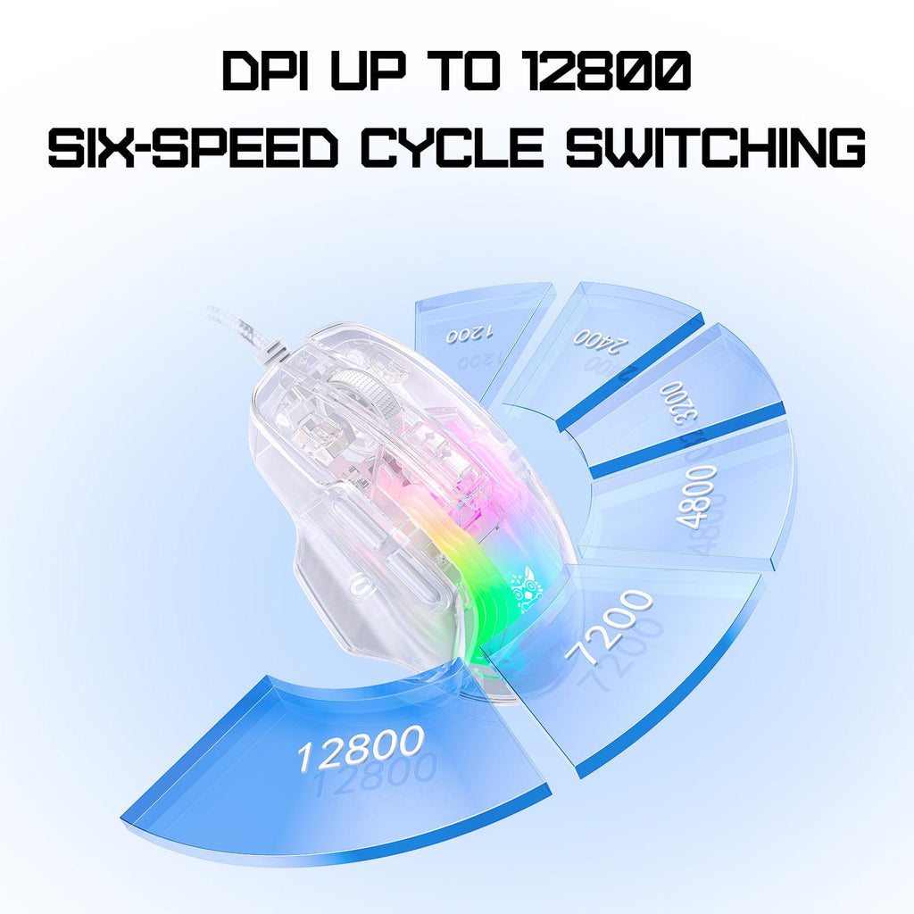 ONIKUMA CW923 Wired RGB Gaming Mouse, 12800 DPI Esports PC Mice for La ...