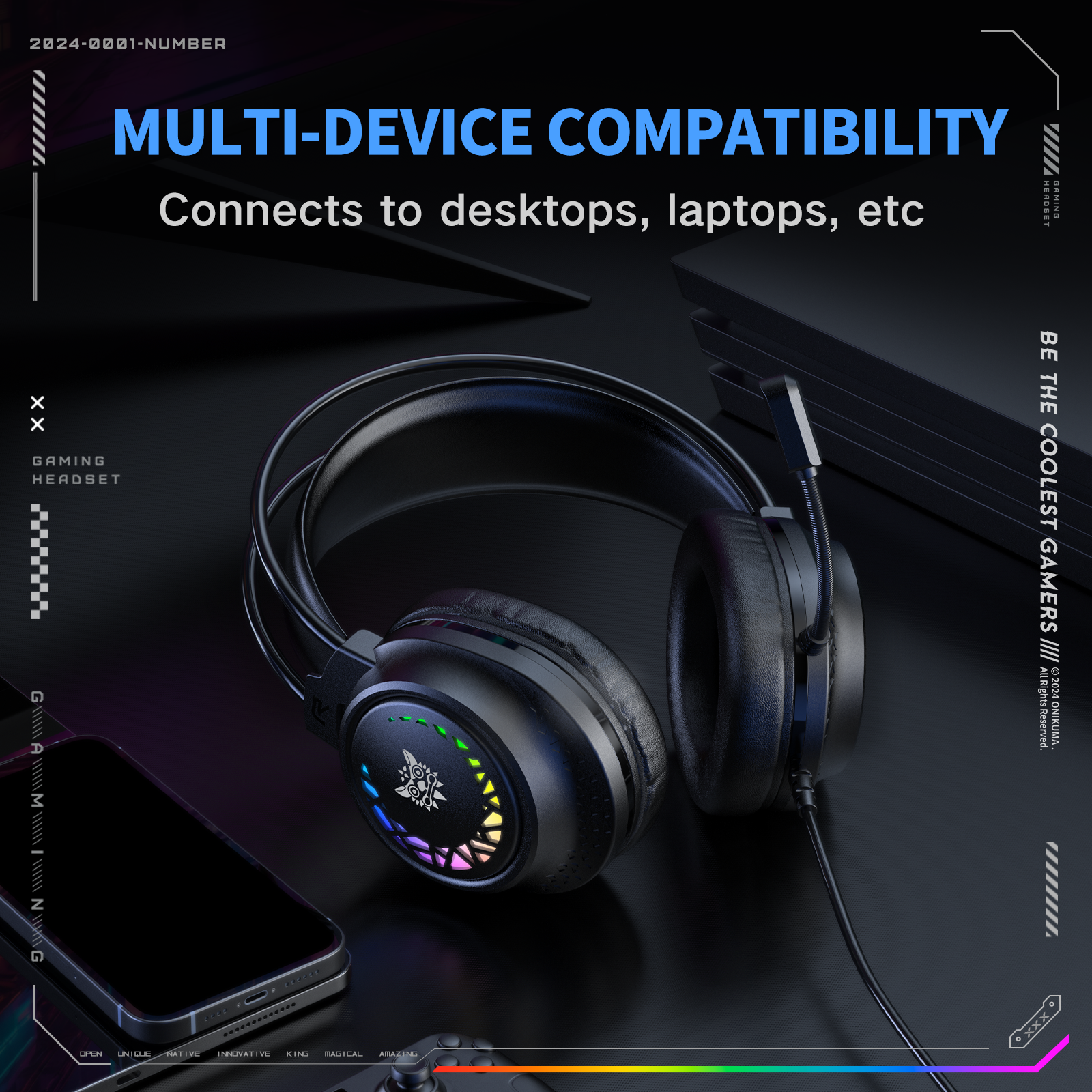 ‌ONIKUMA X92 Gaming Headsets – RGB Lighting, 3D Surround Sound & Compe ...