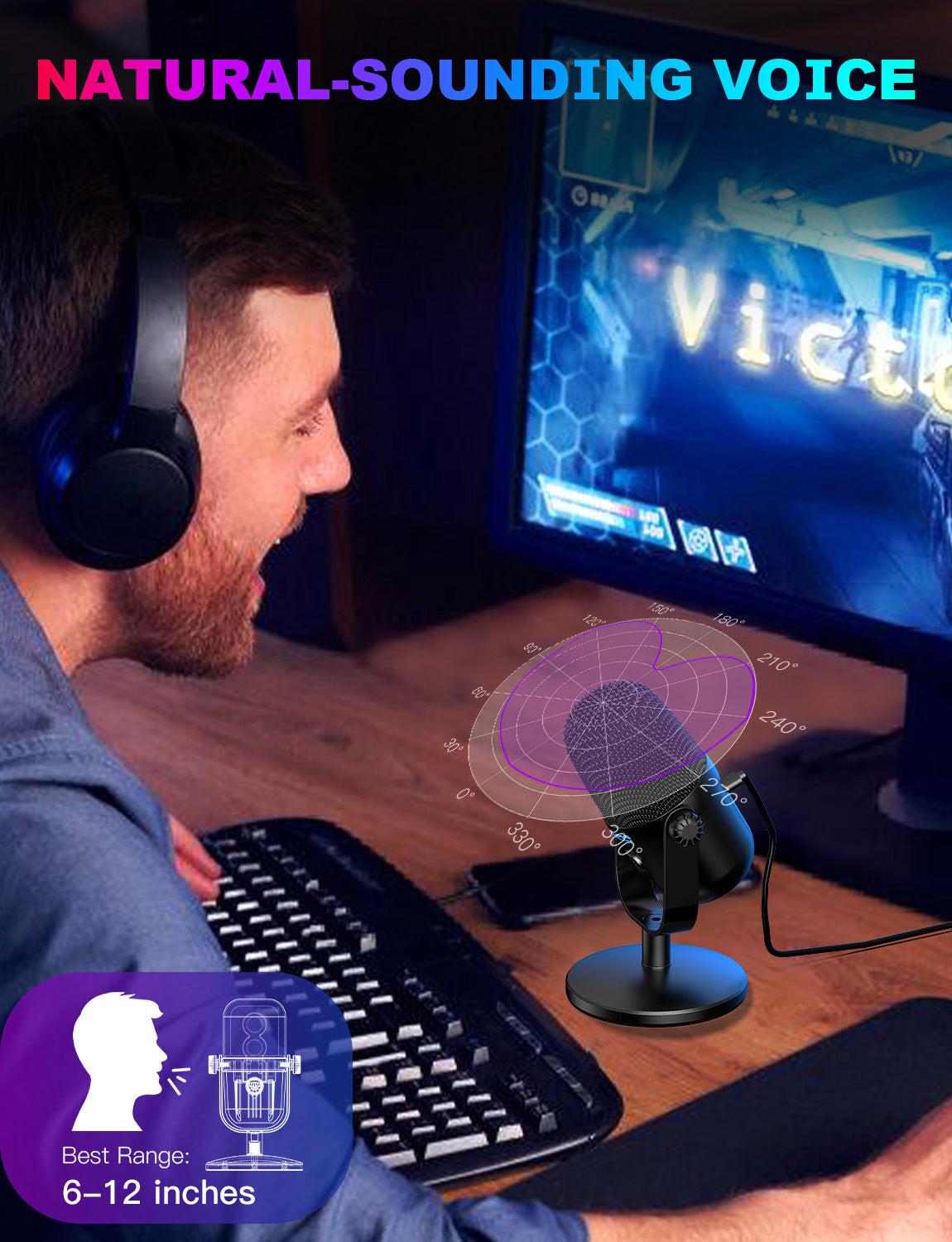 ONIKUMA M830 USB Condenser Gaming Microphone Mini USB Microphone ...