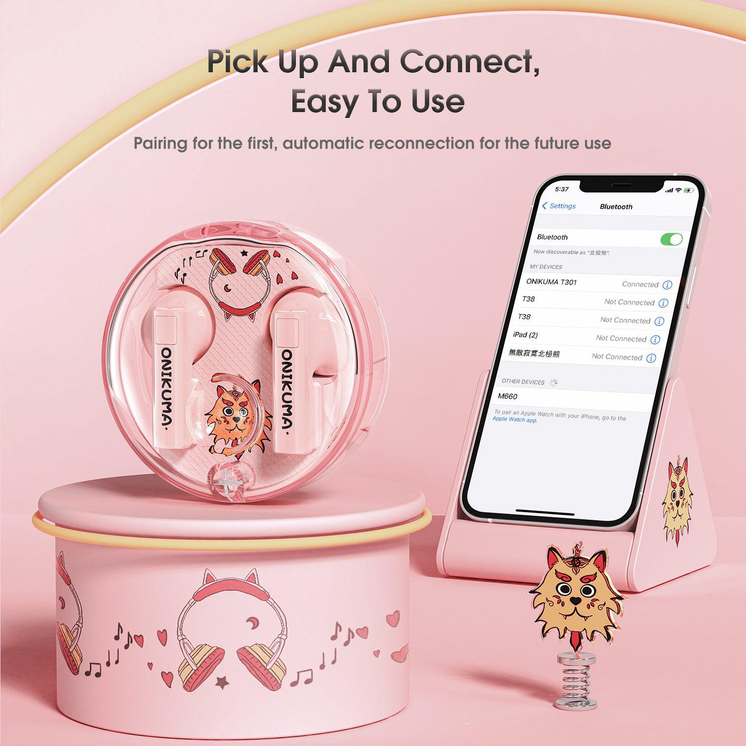 ONIKUMA T301 TWS Cartoon Earphone Touch Control Wireless Bluetooth-com ...