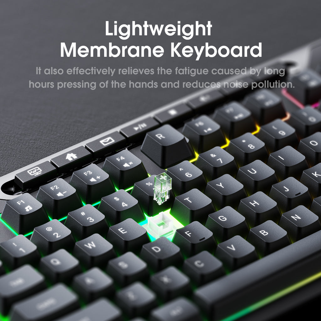 ONIKUMA G32 Matte Black Wired Gaming Keyboard with RGB Backlit Matte ...