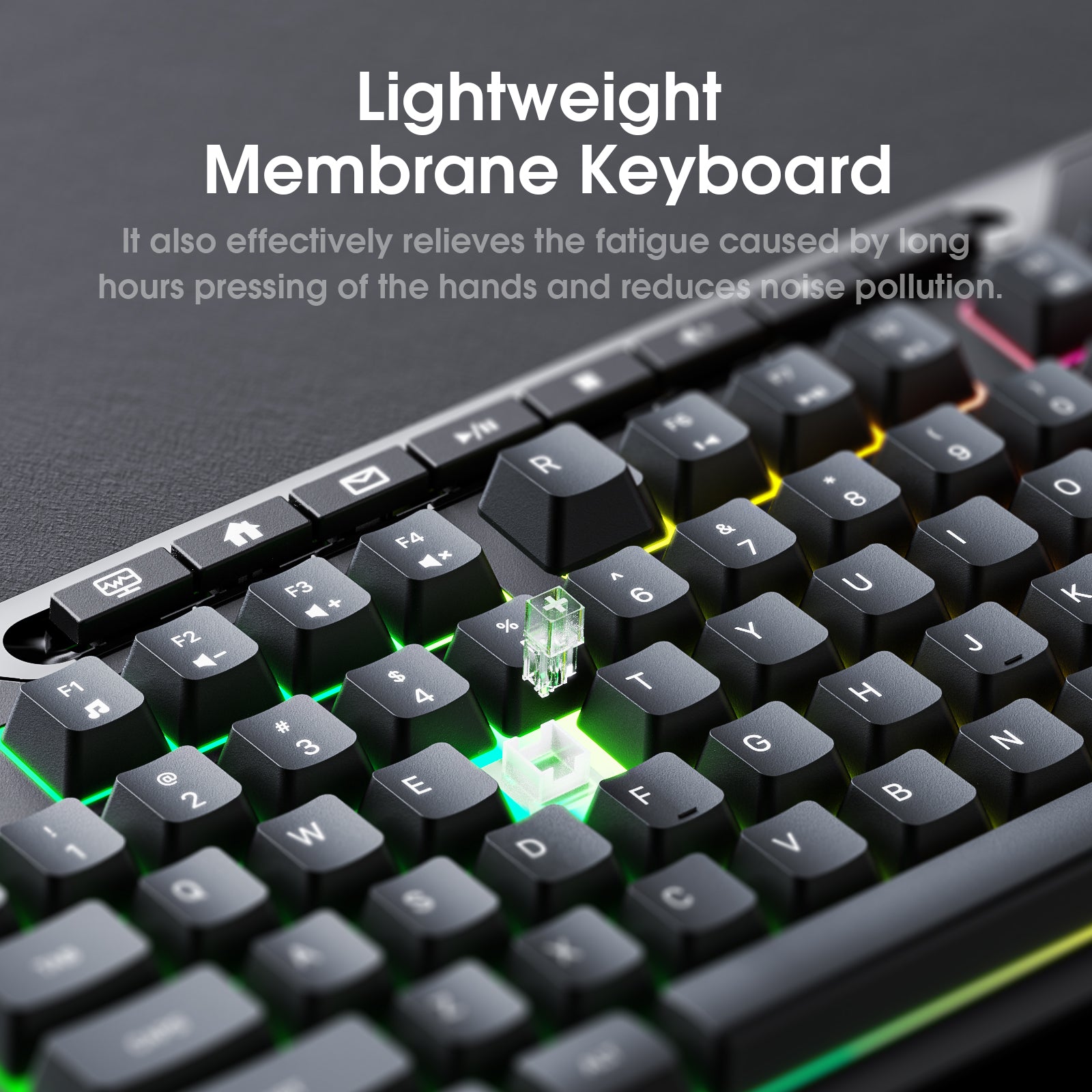 ONIKUMA G32 Matte Black Wired Gaming Keyboard with RGB Backlit Matte ...