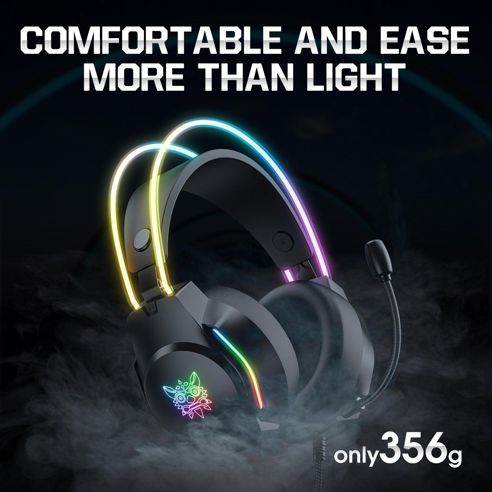 ONIKUMA X26 Head-mounted Earphone RGB Light With Cat's Ears Glow Noise ...
