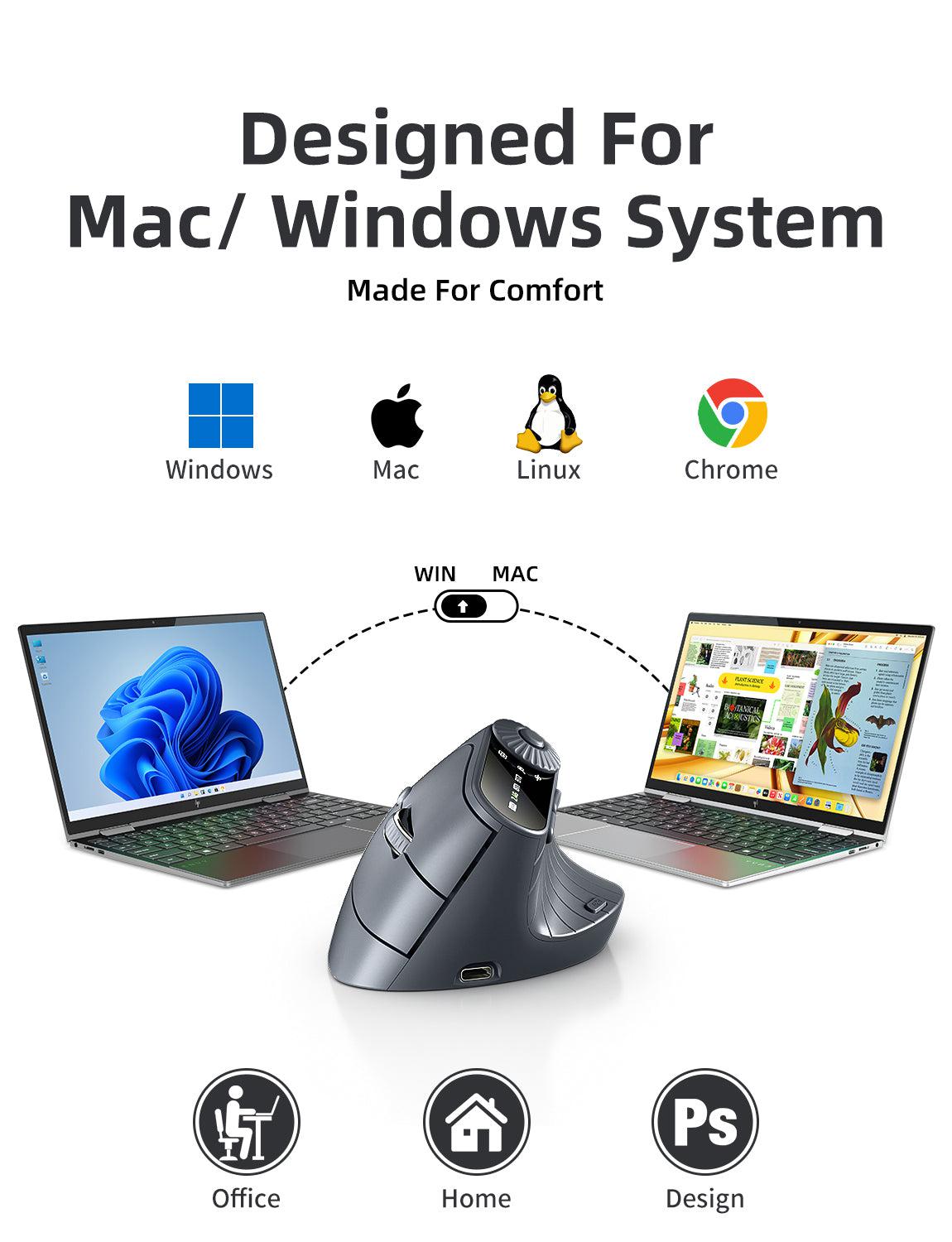 ONIKUMA CW932 Wireless Vertical Mouse Ergonomic Mouse Rechargeable 2.4 ...