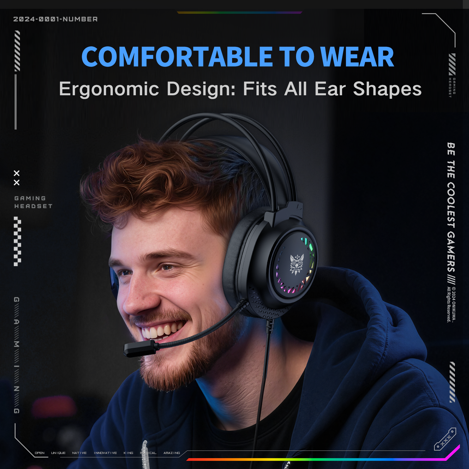 ‌ONIKUMA X92 Gaming Headsets – RGB Lighting, 3D Surround Sound & Compe ...