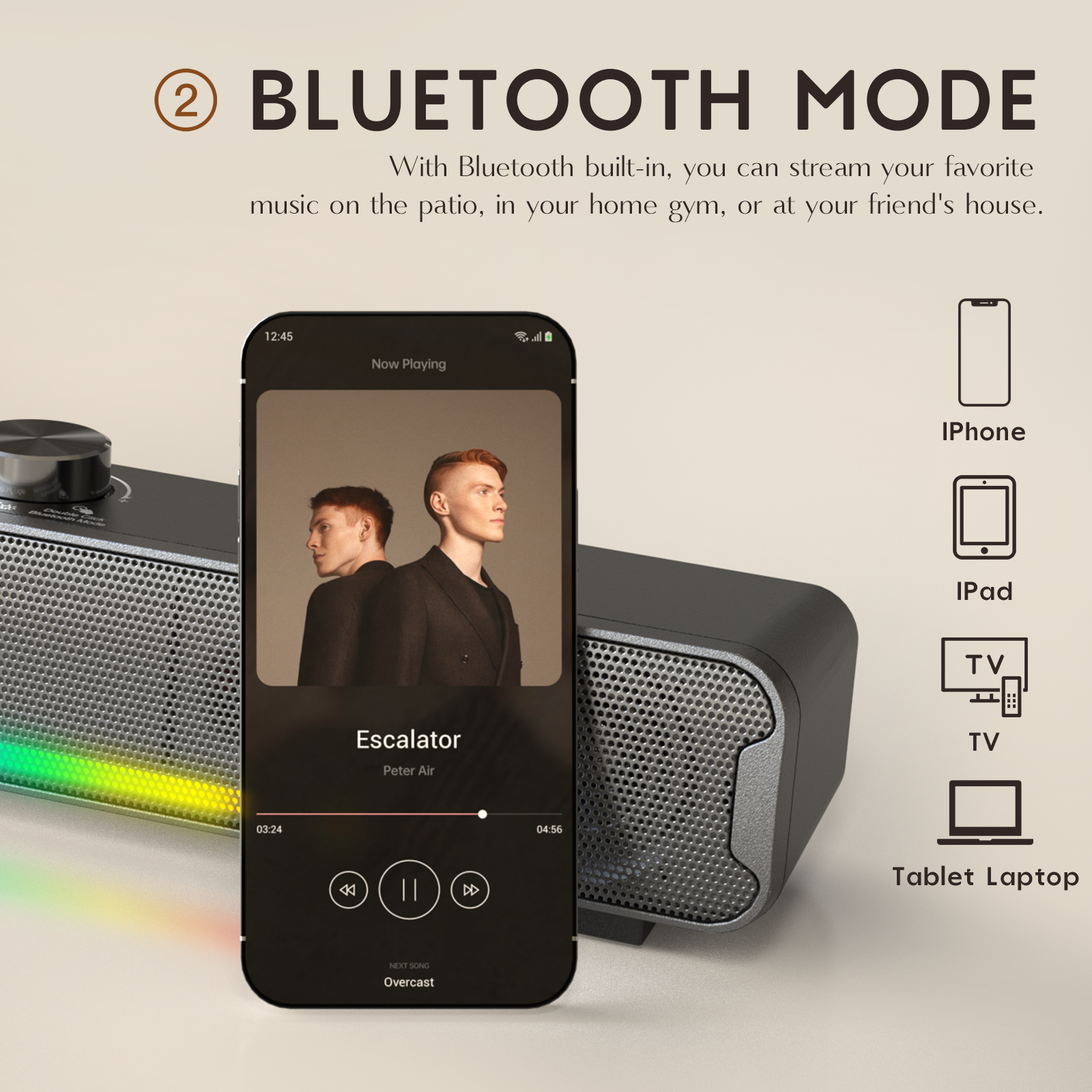 ONIKUMA L16 Bluetooth-compatible Speaker with RGB Light, Powerful Comp ...