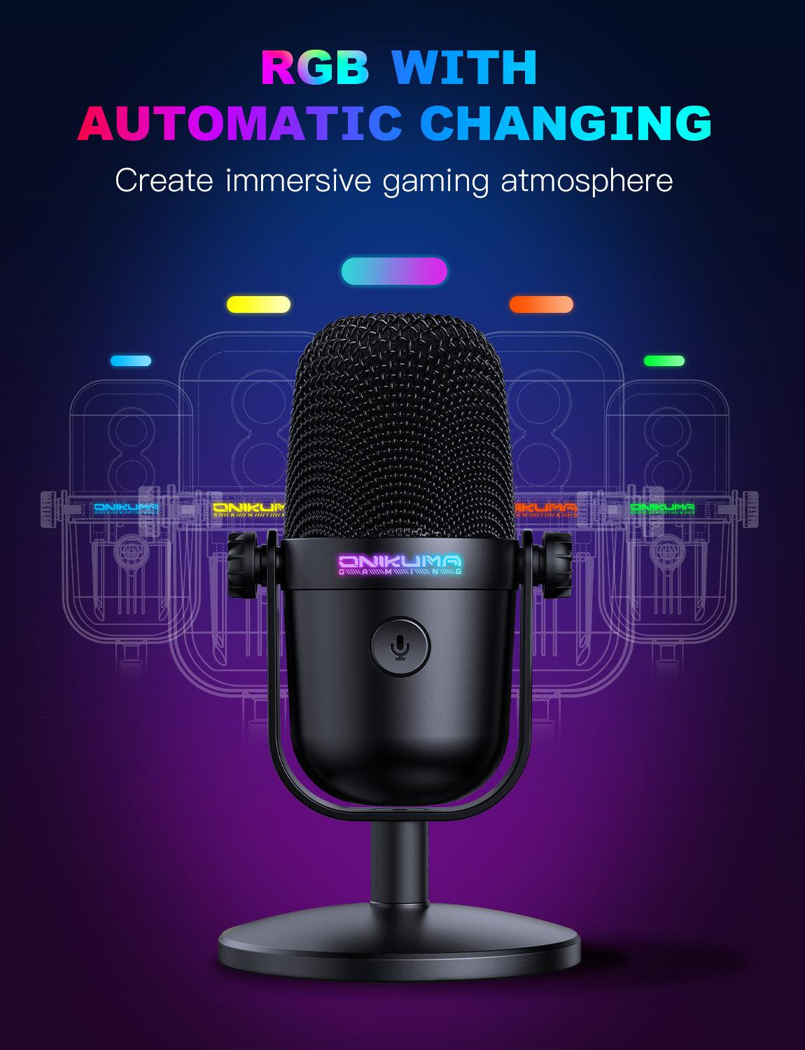 ONIKUMA M830 USB Condenser Gaming Microphone Mini USB Microphone ...