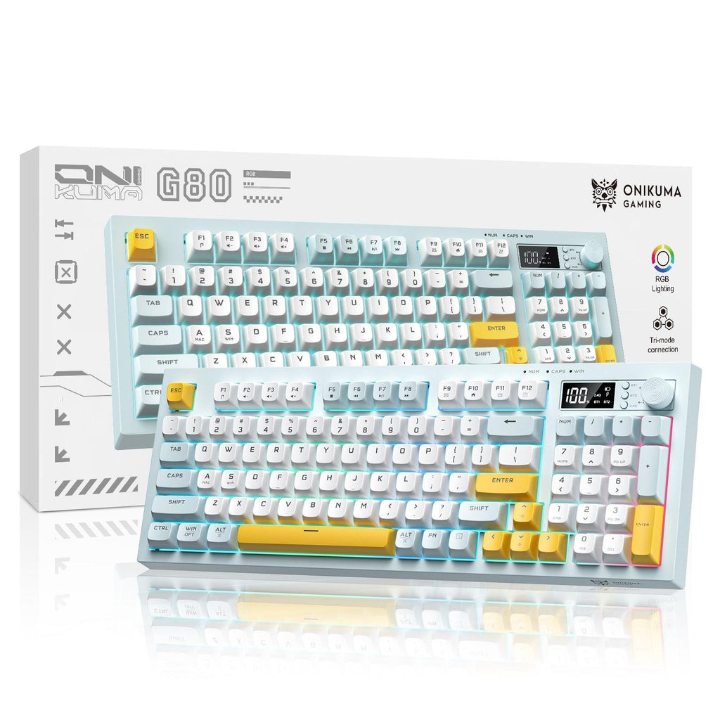 ONIKUMA G80 94 Keys Wireless Keyboard with LCD Screen & Multifunction ...